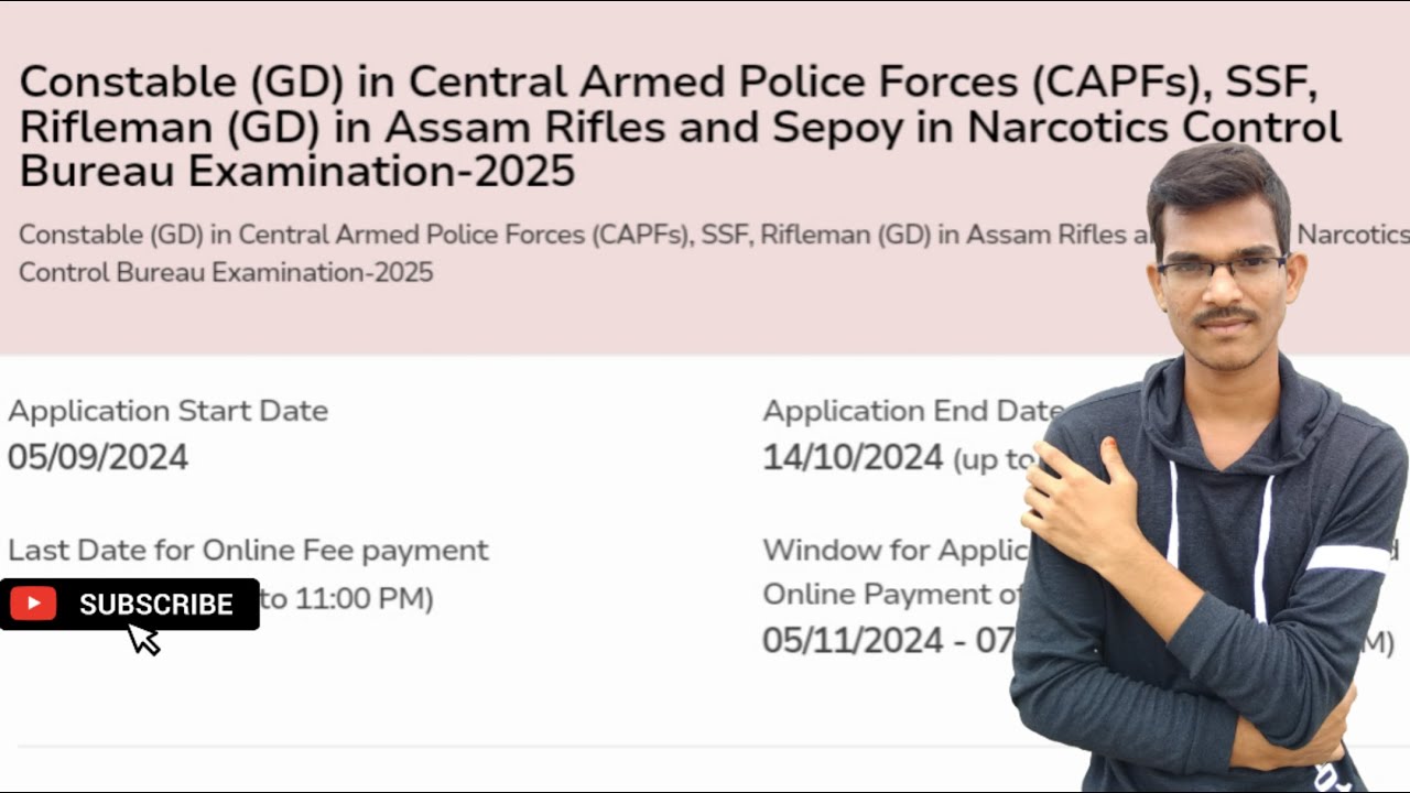 Constable (GD) in Central Armed Police Forces (CAPFs) and SSF, Rifleman ...