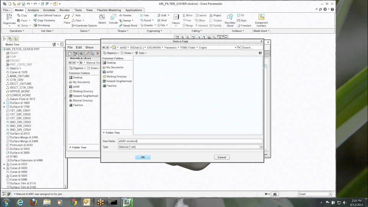 Using Creo and Pro/E material definition files to define model ...