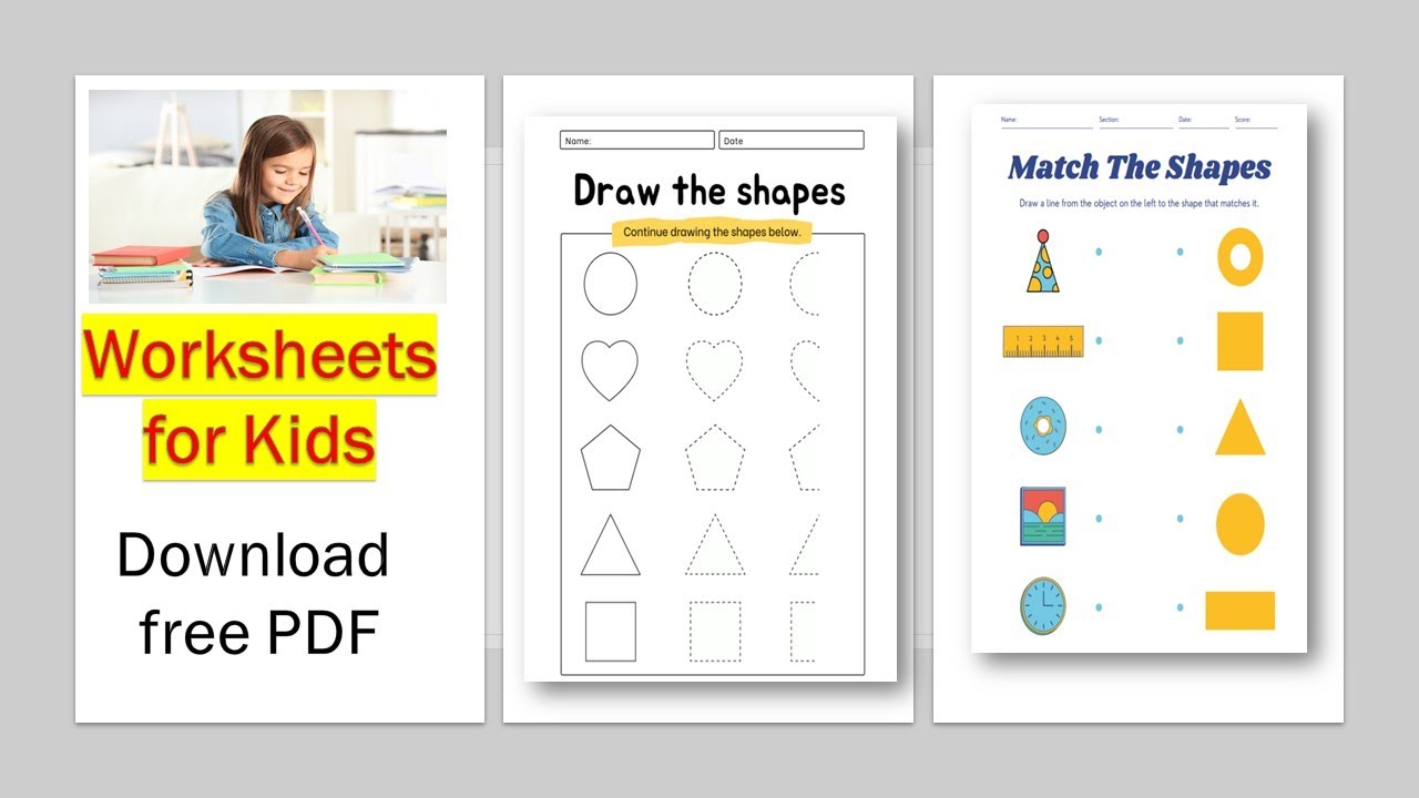 Shapes Worksheets | Free Worksheets For PREP, Nursery, LKG, UKG and 1st ...