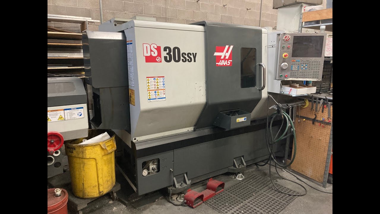 Haas DS-30SSY Dual Spindle CNC Lathe w Y Axis, Haas Barfeed w Chip ...
