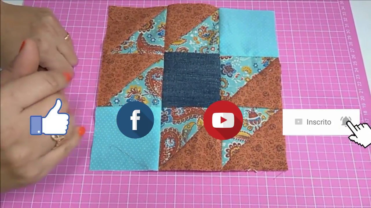 Bloco Patchwork * Nine patch * Triângulo perfeito - YouTube