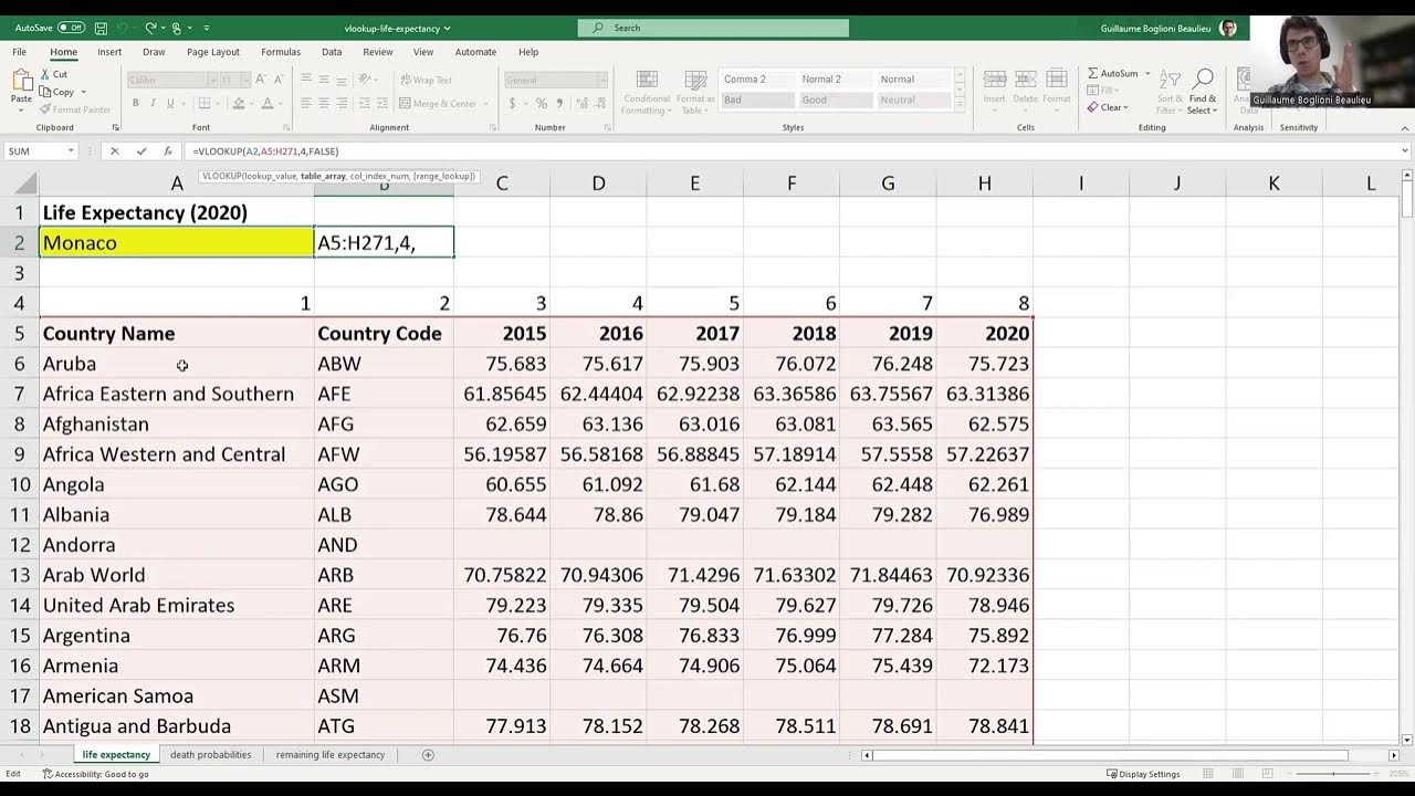 ACST1052 Excel Demo: VLOOKUP() function - YouTube
