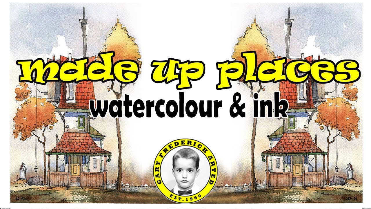 Made up places. Watercolour and Ink - YouTube