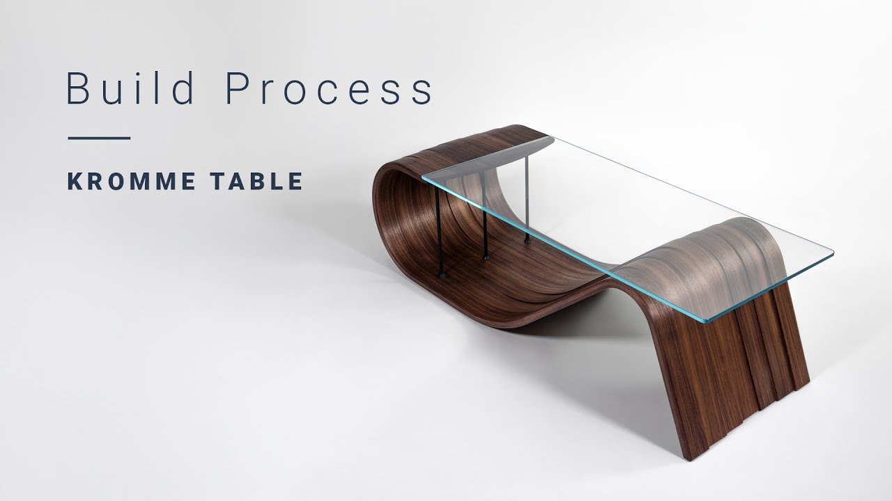 Building a table entirely from bent lamination. - YouTube