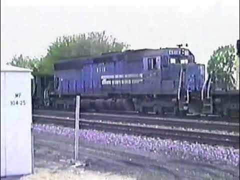 ex-Conrail SD45 leased to C&NW w/Bar & Ball under Nelson coal tower - YouTube