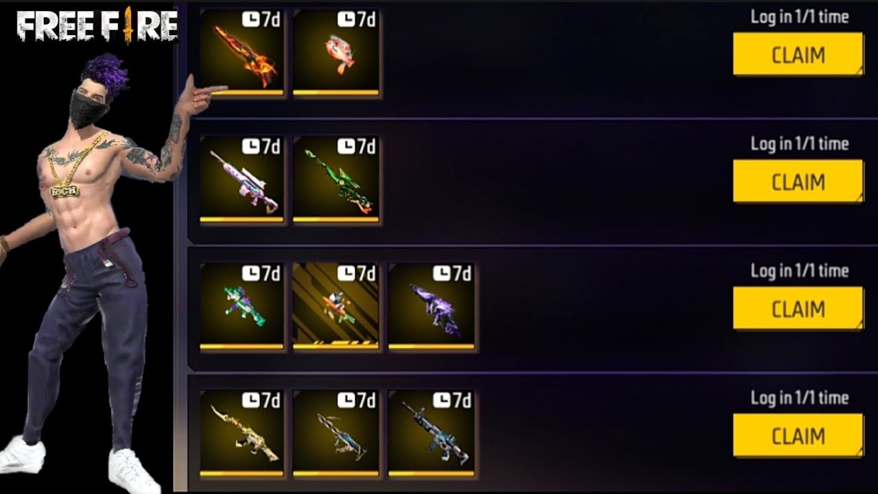 FREE FIRE NEW EVENT | free rare skin in garena freefire | mi887 free ...