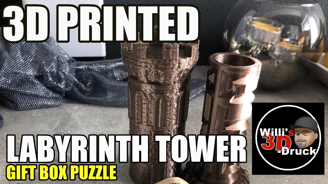 3D Printed Labyrinth Tower Gift Box Puzzle 3d Printing shorts DIY - YouTube