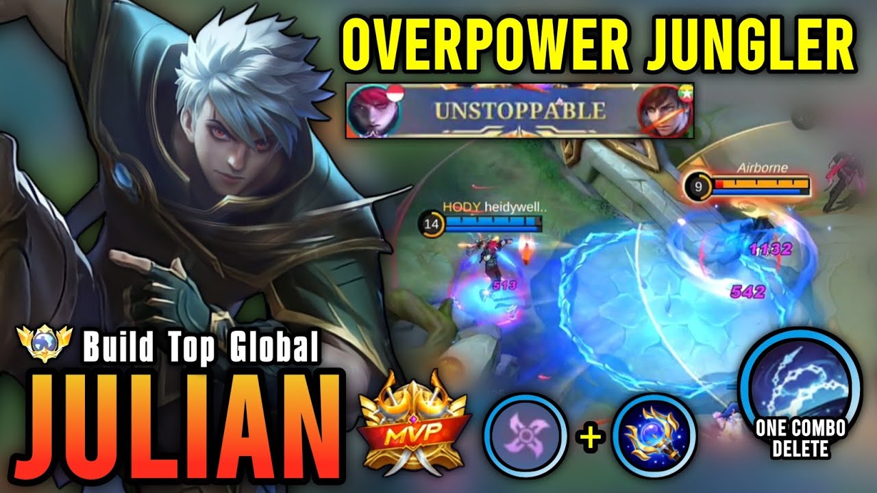 OVERPOWER JUNGLER!! JULIAN BEST BUILD & EMBLEM 2023 | TOP GLOBAL JULIAN ...