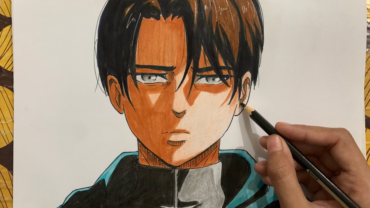 How to Draw Levi Ackerman With Colored Pencils - YouTube