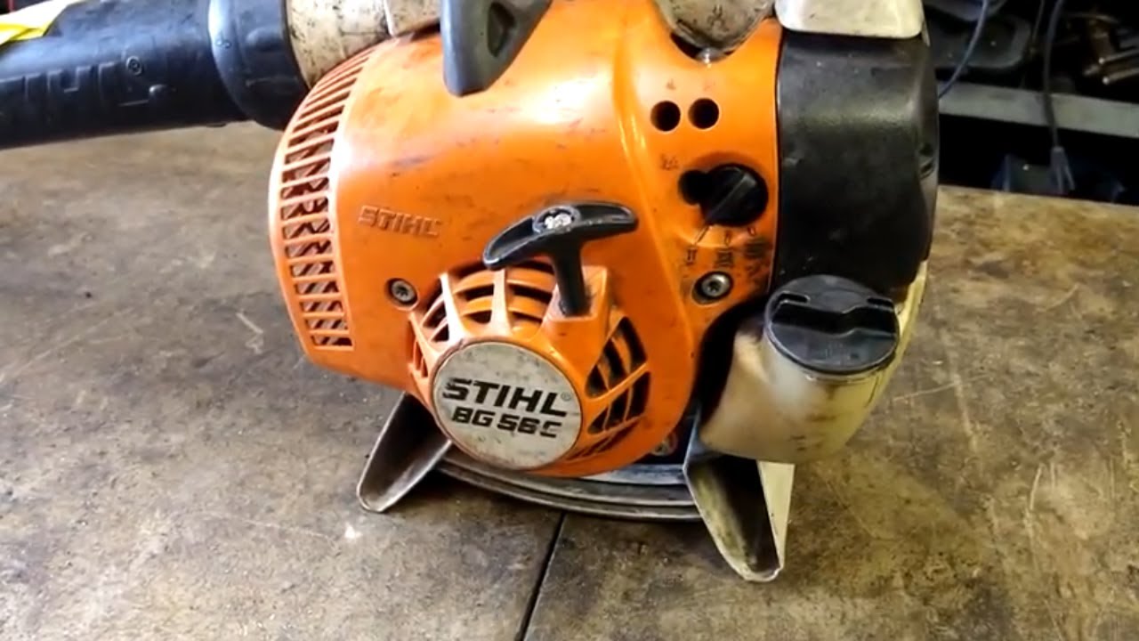 stihl bg 56c blower recoil repair - YouTube