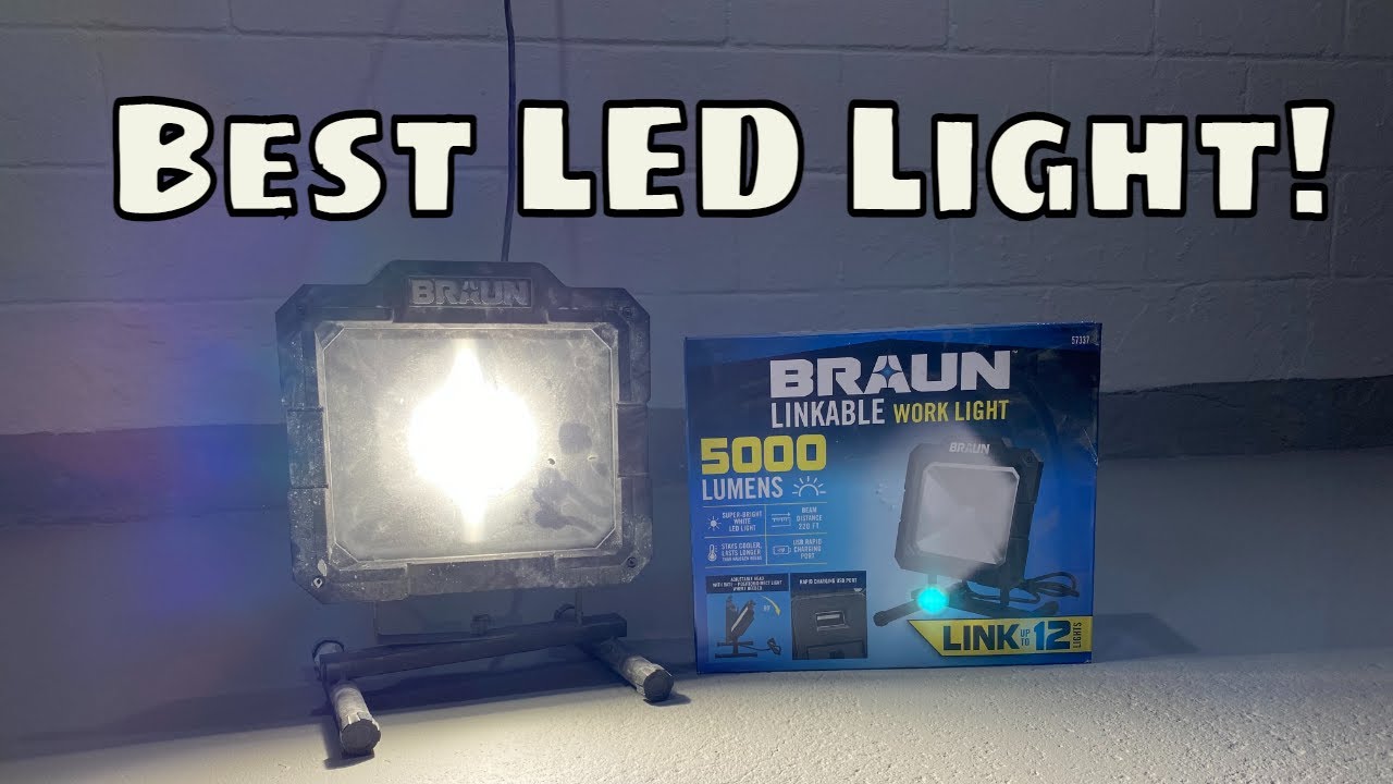 Best LED Work Light { Harbor Freight Braun 5000 Lumen } - YouTube