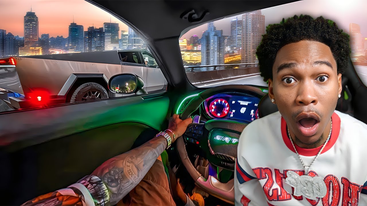 Mac Mula Reacts To Quan's Hellcat Redeye Racing A Cybertruck - YouTube