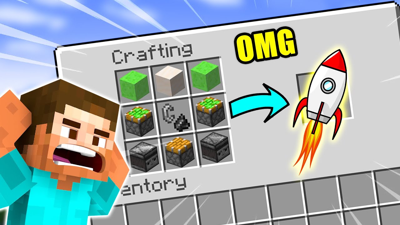 Crafting Rocket and Plane in Minecraft !! 😱 - YouTube