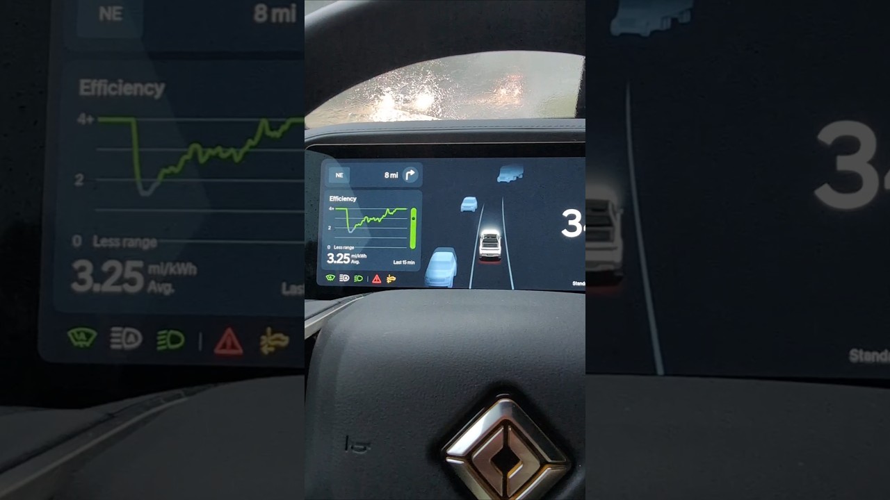 Front Sensor Radar Errors Heavy Rain #Rivian #Gen2 #R1T AEB off then ON ...