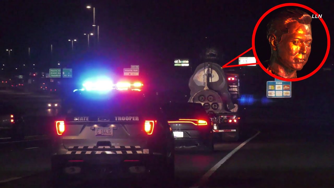 Elon Musk Statue Convoy Shut Down By State Troopers - September 17 ...