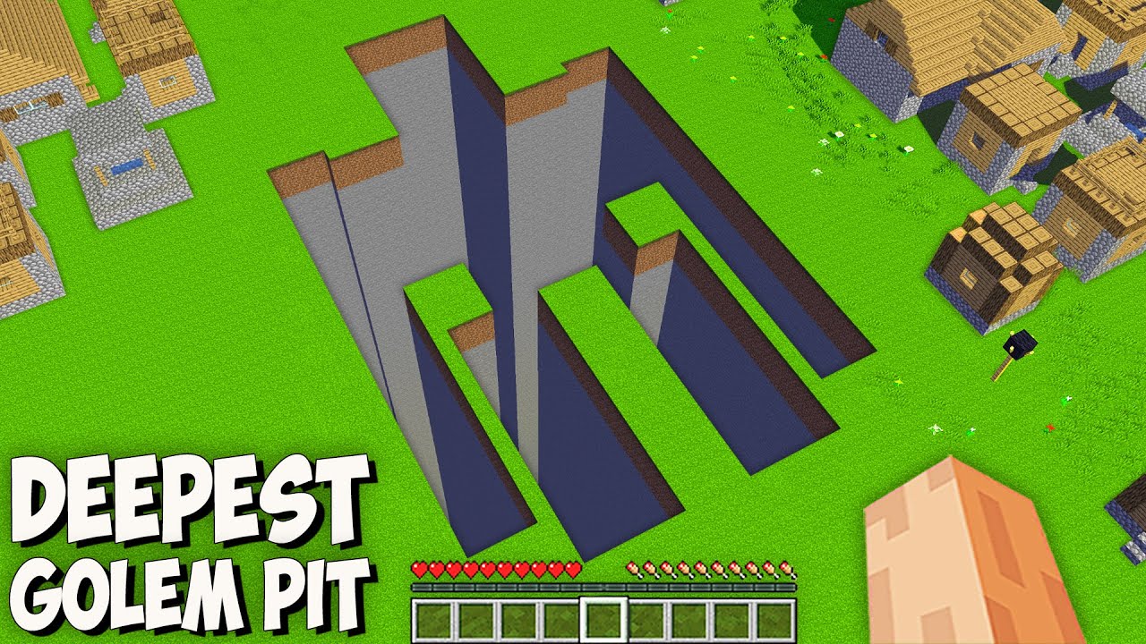 What is HIDDEN inside THE DEEPEST GOLEM PIT in Minecraft? I found GIANT ...
