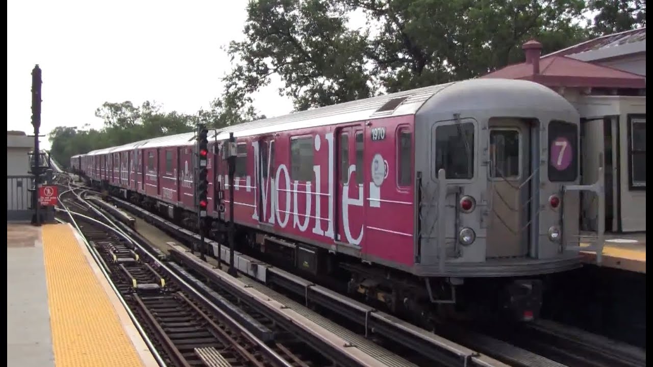R62A T-Mobile Wrapped 7 Train Leaving Mets-Willets Point - YouTube