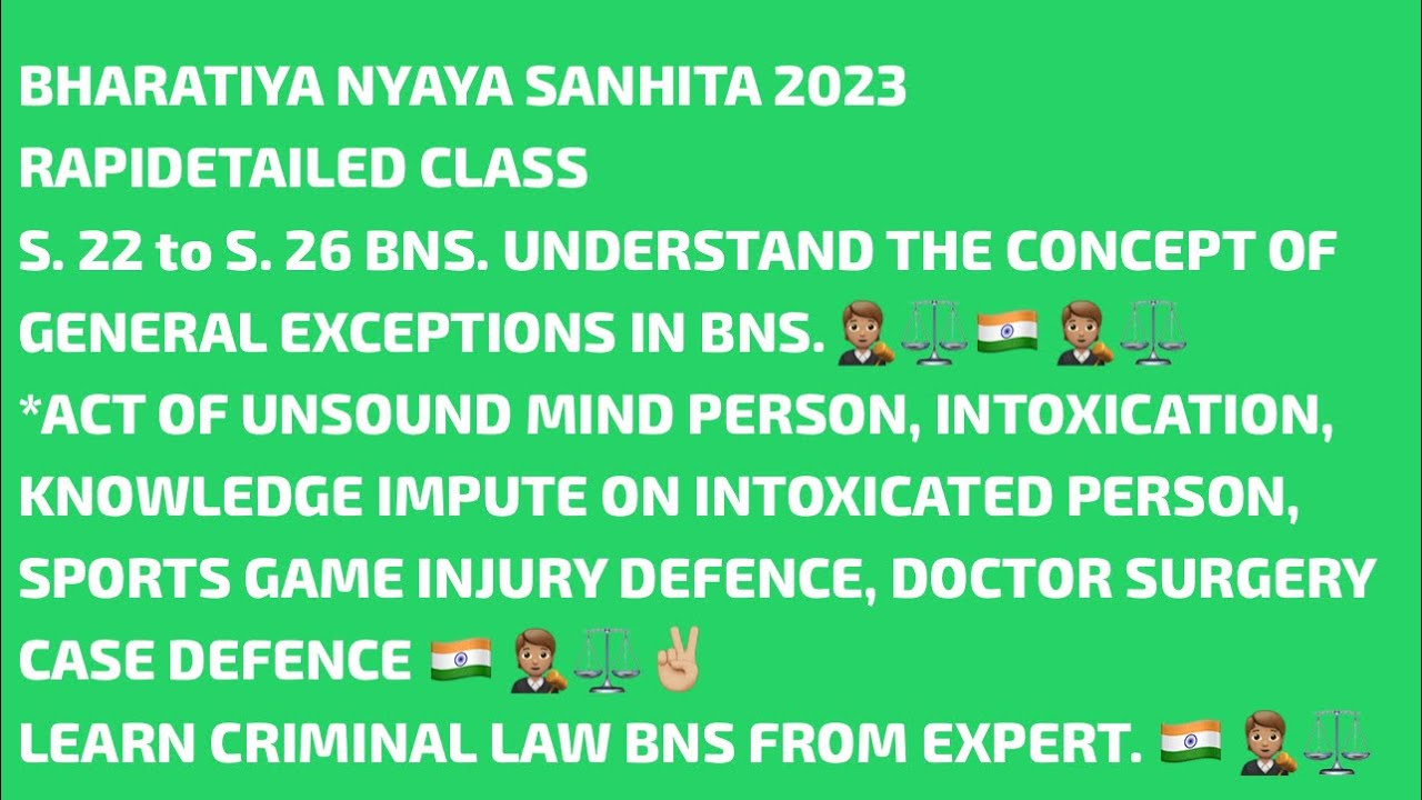 BNS 2023 RAPIDETAILED CLASS S. 22 to S. 26 BNS UNDERSTAND THE CONCEPT ...