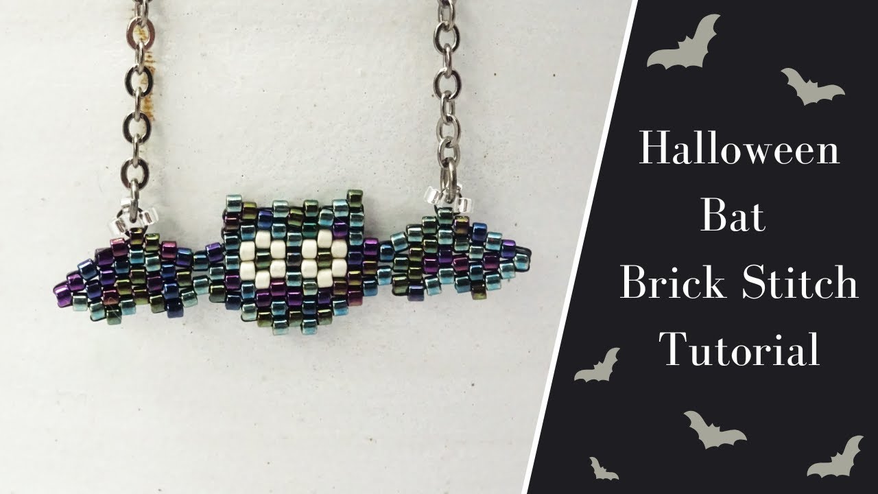 Brick Stitch Halloween Bat Tutorial / Step By Step Bead Weaving Pattern / Halloween Crafts - YouTube