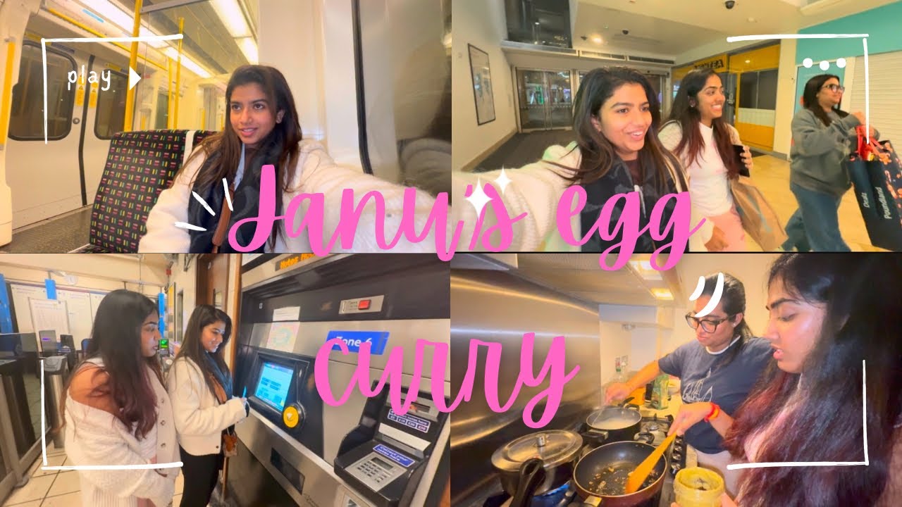 1st time tube experience🚉, shopping🛒, cooking egg curry 🍳with janu 🧑‍🍳 ...