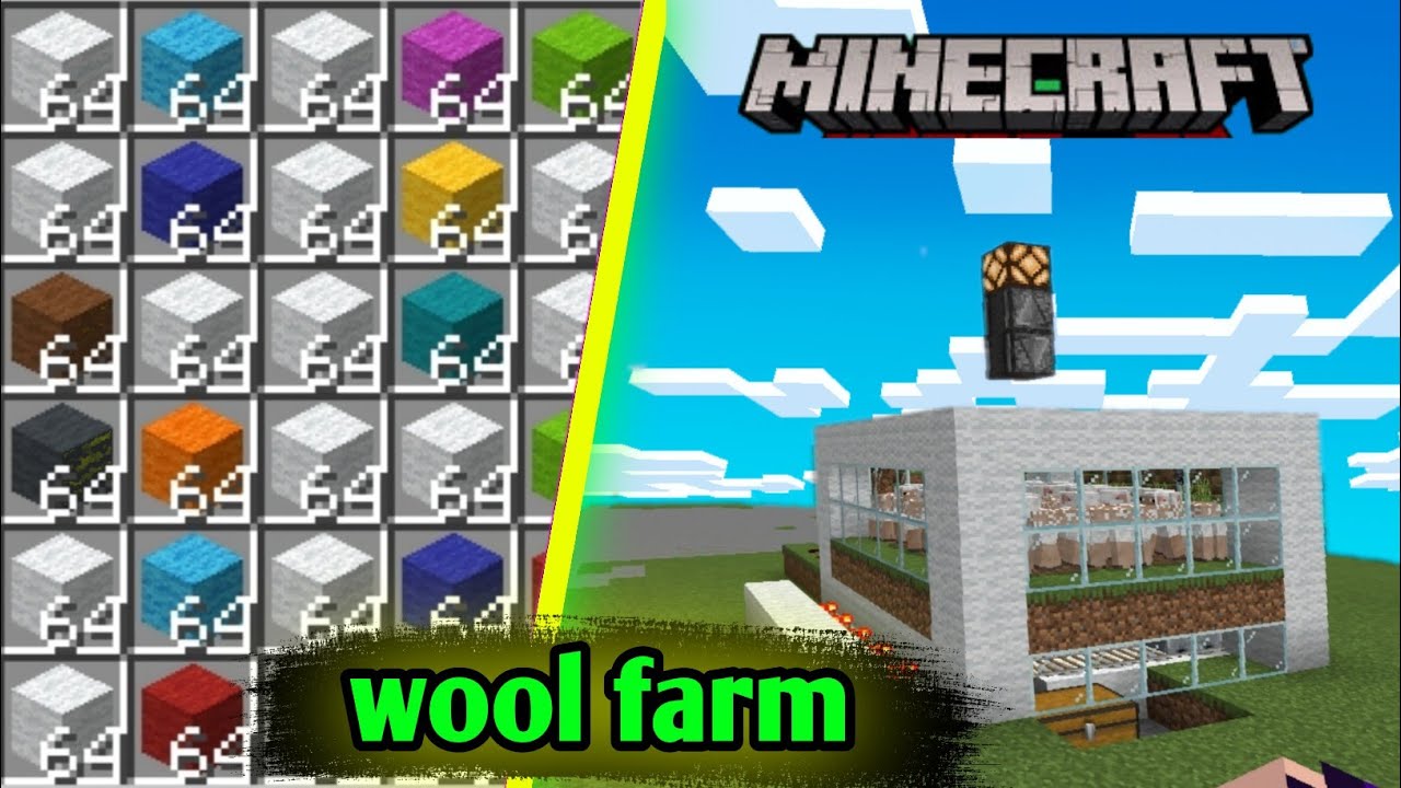 How to make wool farm in Minecraft pocket edition || Minecraft bedrock ...