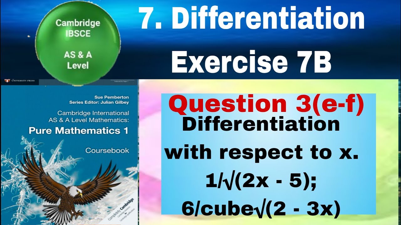 Differentiation with respect to x. 1/√(2x - 5); 6/cube√(2 - 3x) - YouTube