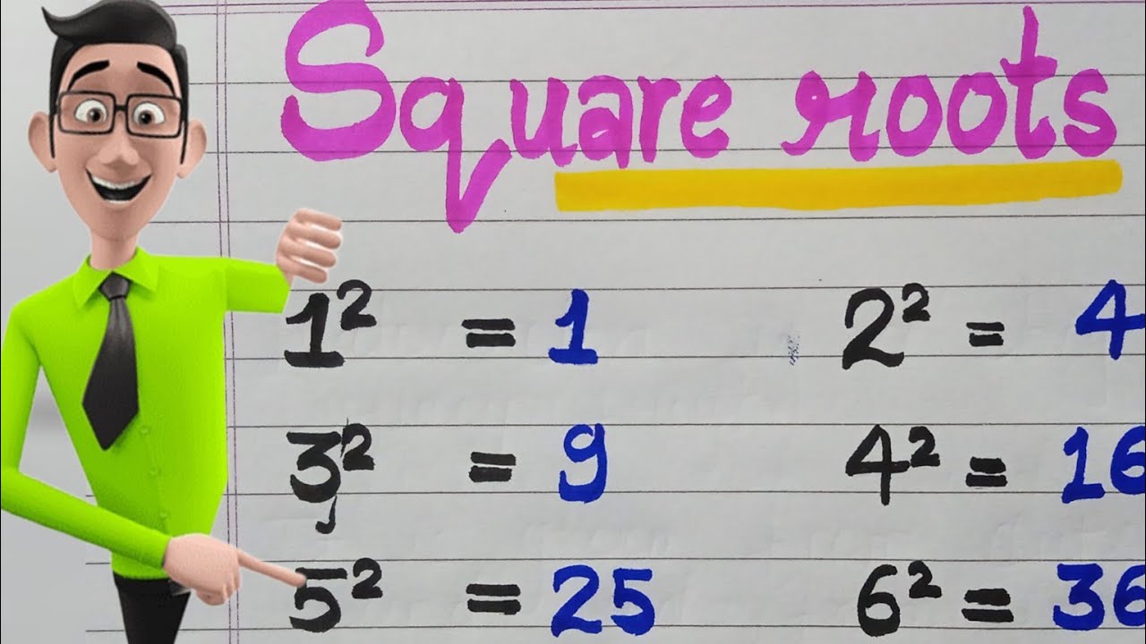 Square Root 1 to 20 | Learn Square Roots Easily | Math Learning for ...