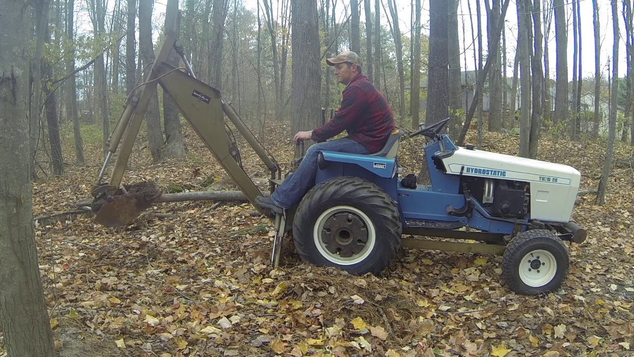Brantly Backhoe on Wards Twin 20 (Simplicity Powermax) - YouTube