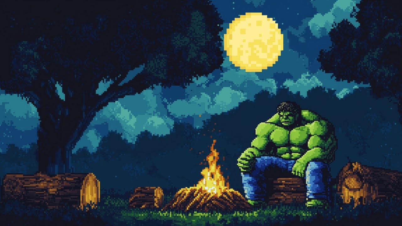 Chill with Hulk: Moonlit Forest Campfire & Lofi Vibes 🌖🔥 | Relaxing ...