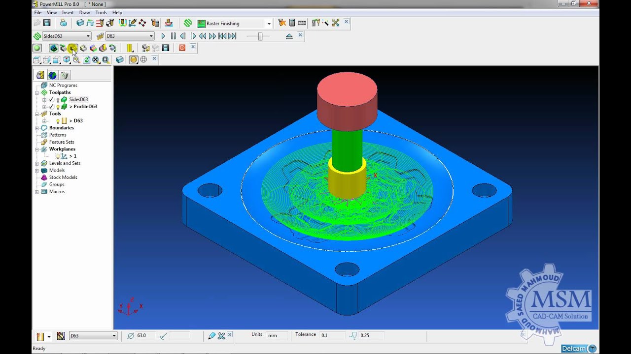 Preparing of MSM logo stamping Die using PowerMILL 8 - YouTube
