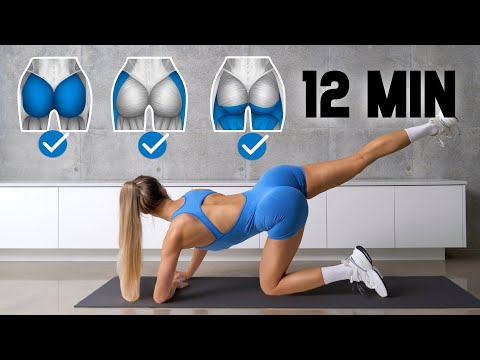 12 MIN BEST PILATES BOOTY Workout - 12 Exercises to Grow All-Around Booty, No Equipment, At Home