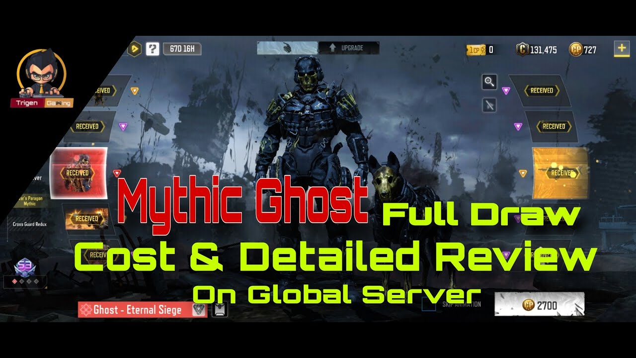 #codm #mythicghost | Full Draw | Global Server | Total Cost & Detailed ...