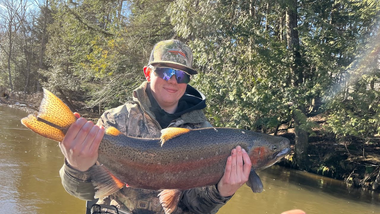 Bobber Down Spring Steelhead Fishing The Betsie River In Michigan - YouTube