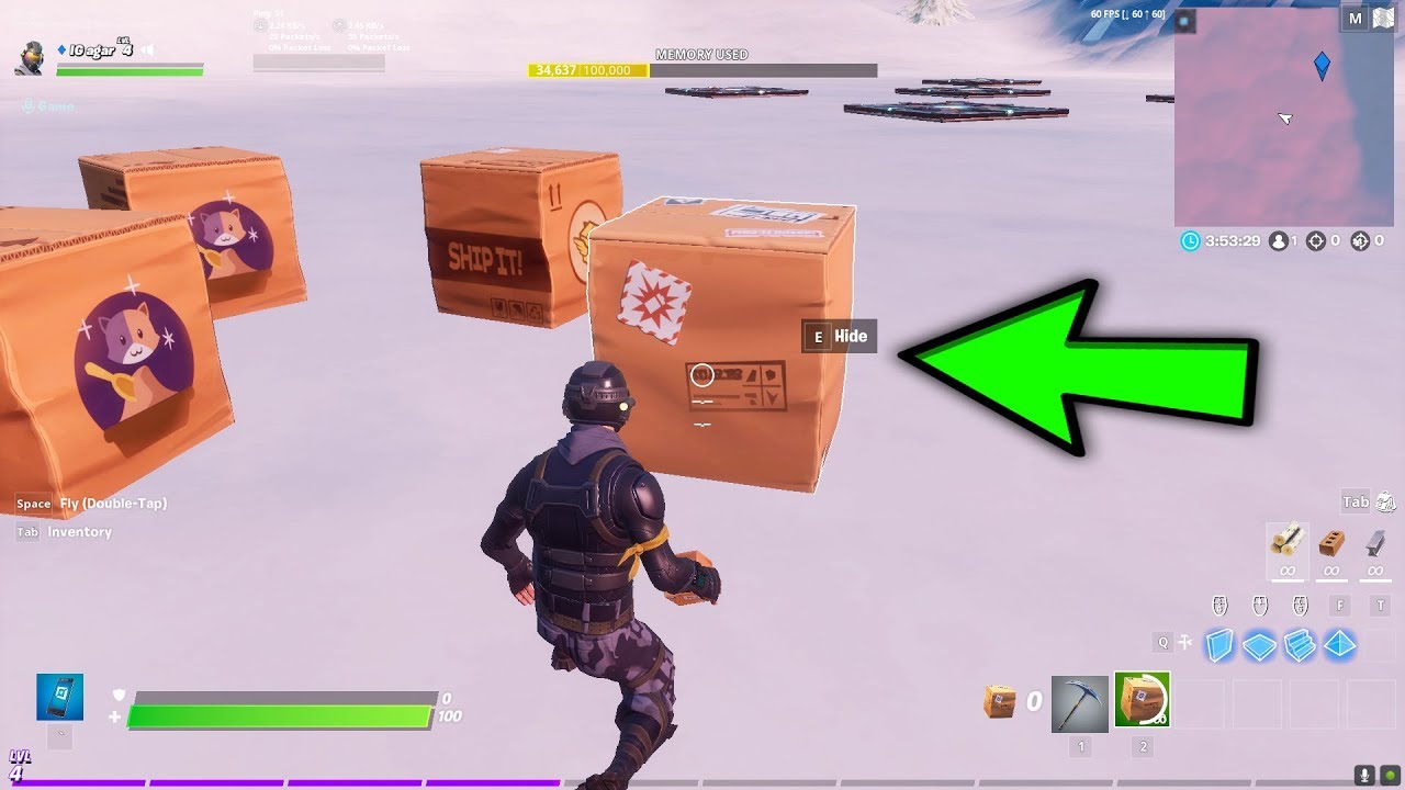 Fortnite new Creepin' Cardboard || New sneaky Item - YouTube
