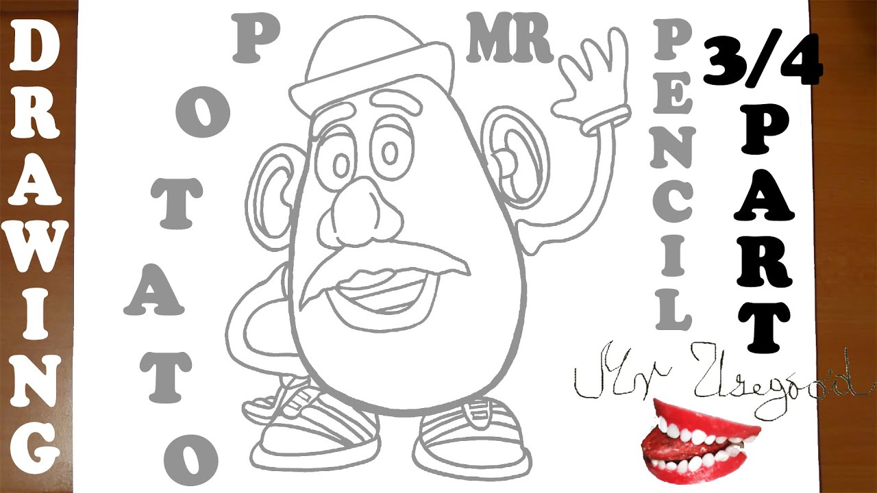 How to Draw MR POTATO HEAD Toy Story Step by Step Easy and color | PENCIL | PART 3/4 - YouTube