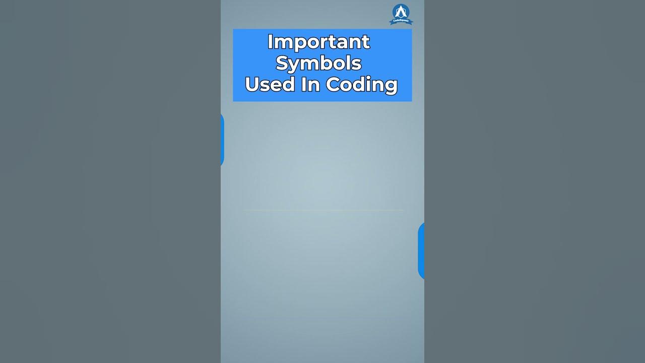 Important Symbols Used In Coding Codesquadz Youtube