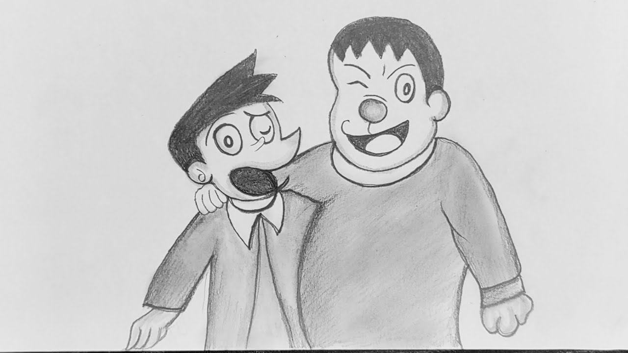 How To Draw Gian And Suneo // Gian And Suneo Drawing Step By Step ...