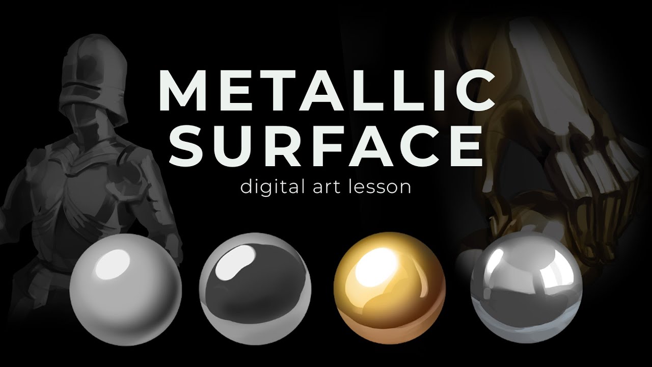 How To Draw Metals | Digital Art Lesson & Step-by-Step Texture Tutorial ...