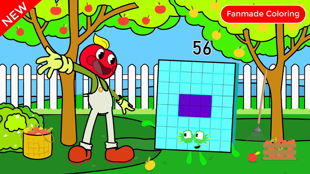 Numberblocks 56 Meets Andy in Andy's Apple Farm | Numberblocks Fanmade ...
