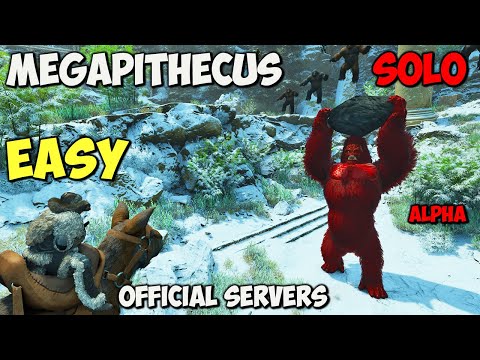 ARK Survival Ascended Megapithecus EASY and SOLO Boss Fight on ALPHA