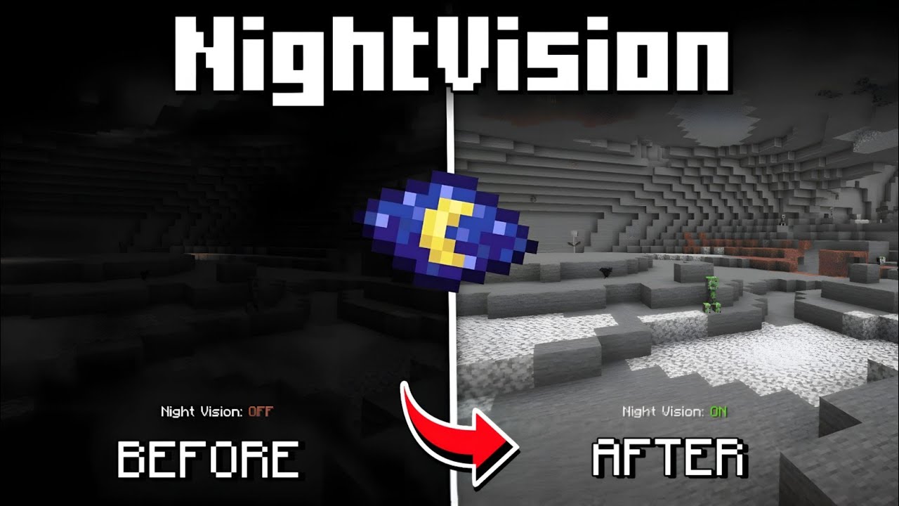 NIGHT VISION For Minecraft PE 1.21+ 🔥 | FullBright Pack (100% Working ...