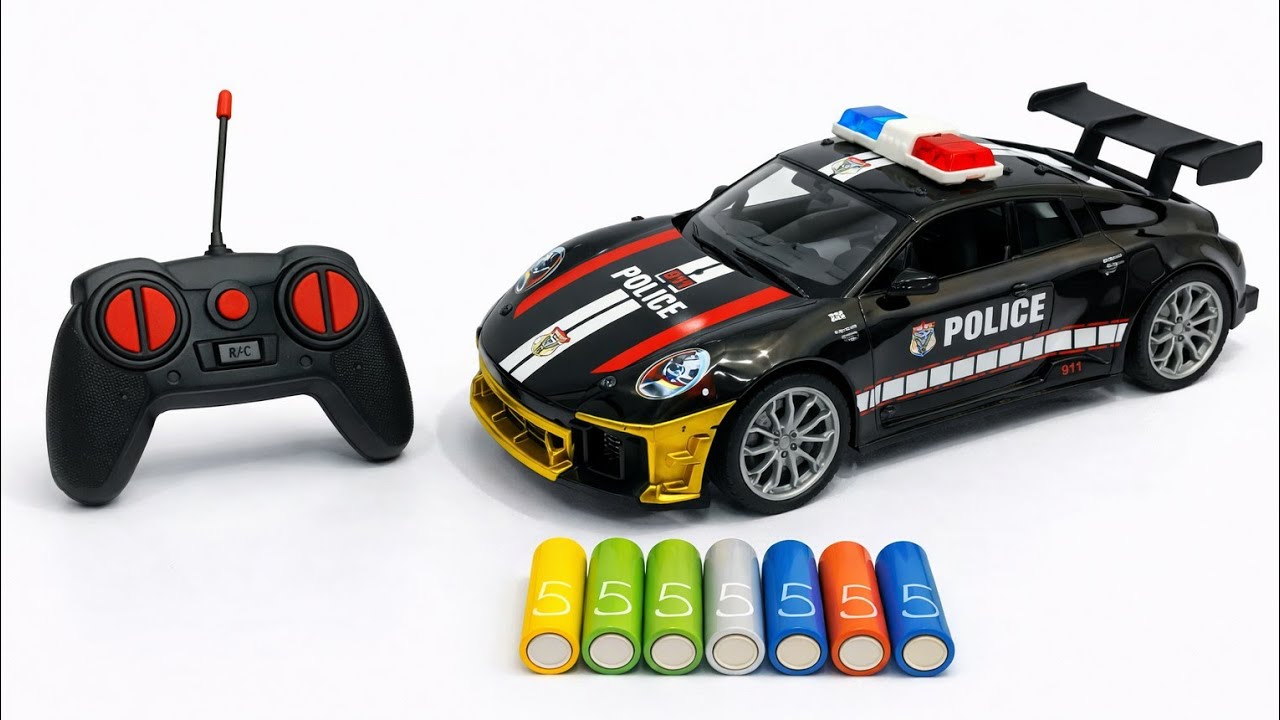 UNBOXING RC Police Car and more toys | Realistic Lights & Remote ...