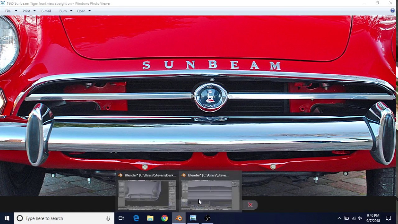 Low Poly 1967 Sunbeam Tiger - Part 12 - Grill Bar And Emblem Area - YouTube