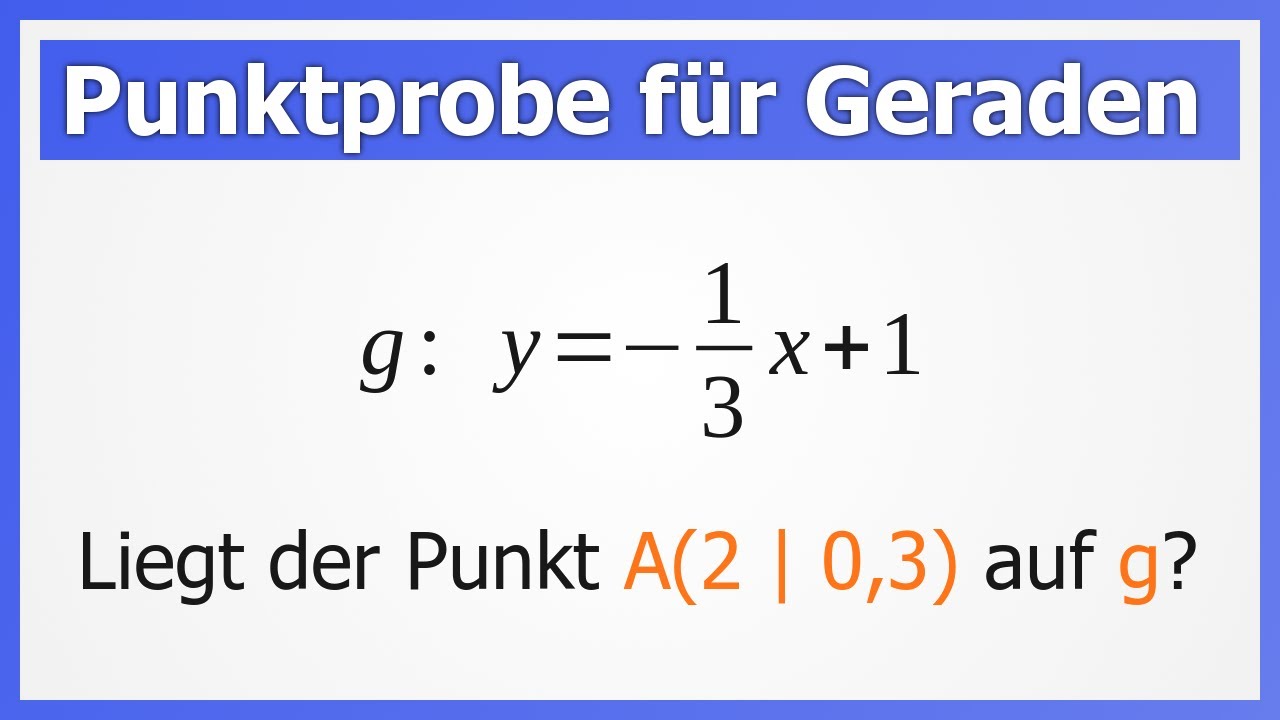 Punktprobe bei Geraden | How to Mathe - YouTube