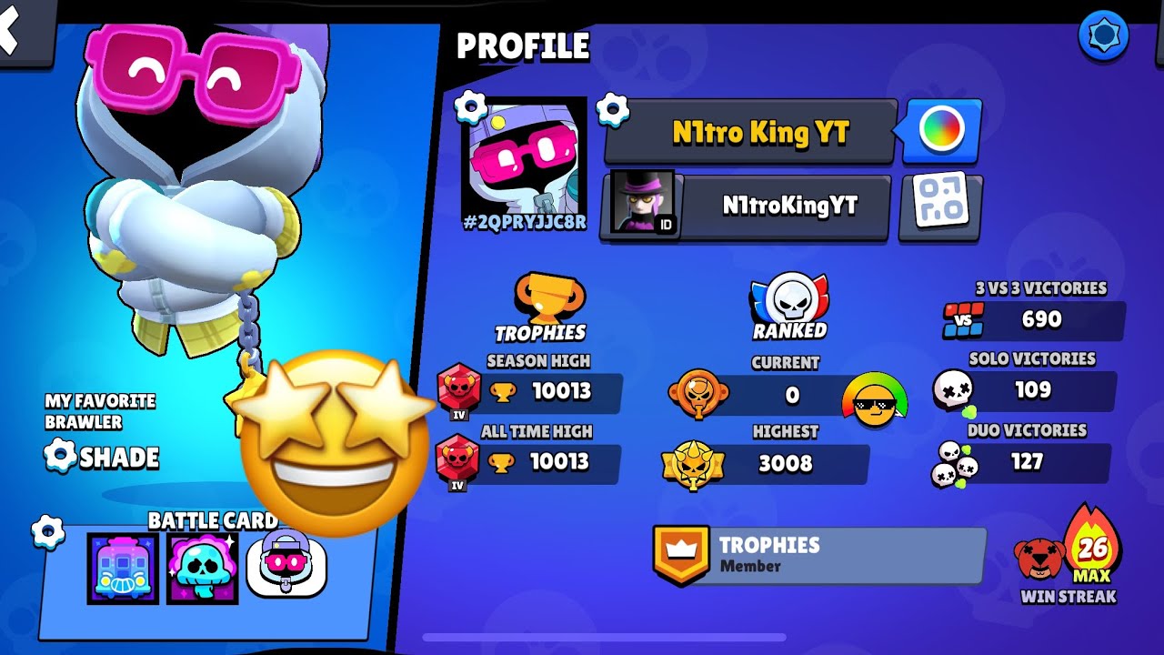 The Moment I Hit 10K Trophies🤩/SHADE Brawler Gameplay (Brawl Stars ...