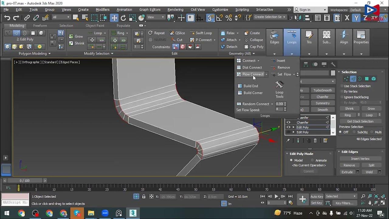 how to one shape chair modeling in 3Ds Max - YouTube