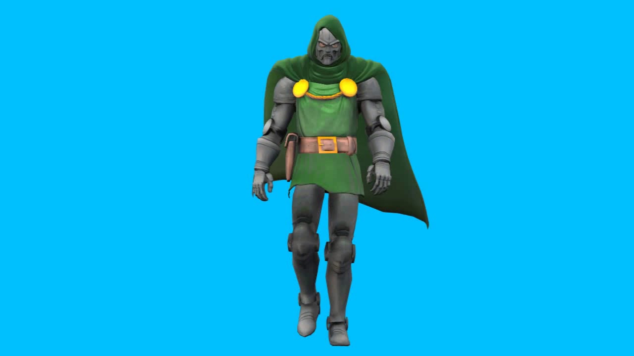 Dr Doom walk animated front chroma - YouTube