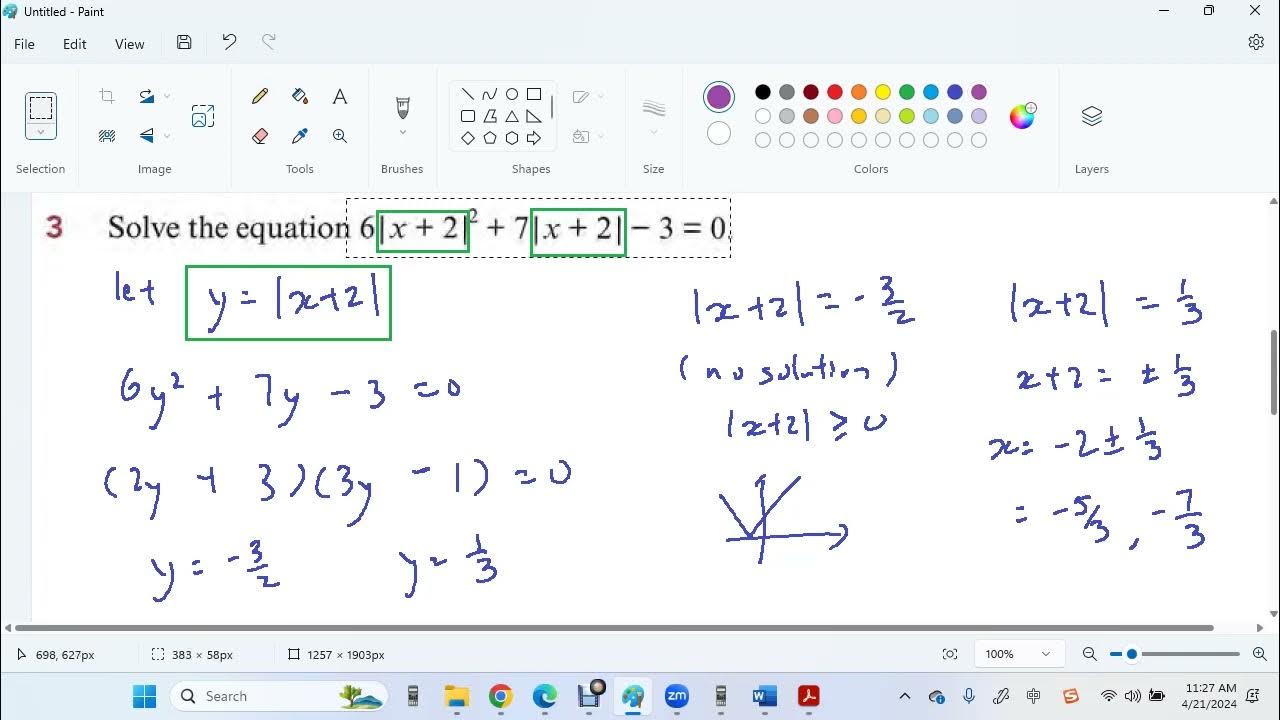 4 1 Solving equation of the type modulus ax+b = modulus cx+d Q 3 - YouTube