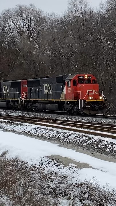 CN 1039 leads a Manifest through Griffith Junction - YouTube