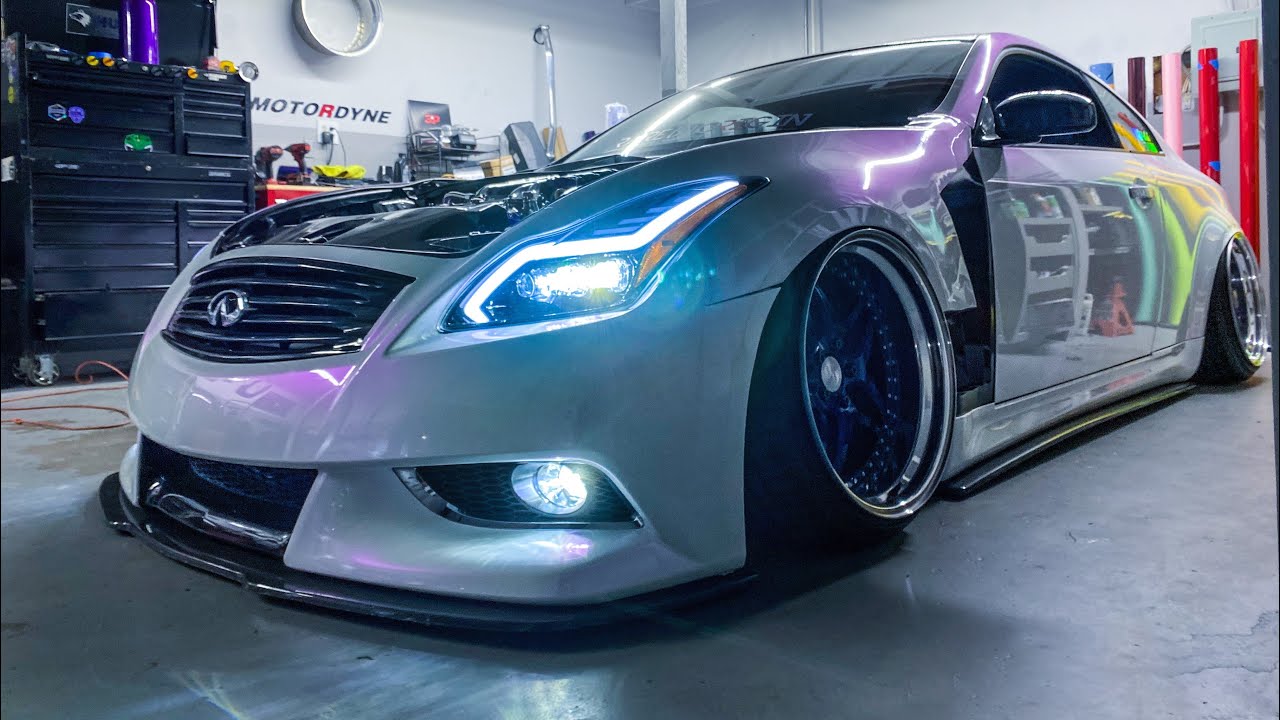 G35 with G37 front end conversion gets rare IPL fog lights! - YouTube